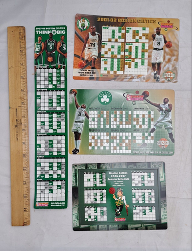 Lot Of 4 Boston Celtics Vintage Calendar Fridge Magnets Dunkin Donuts ...