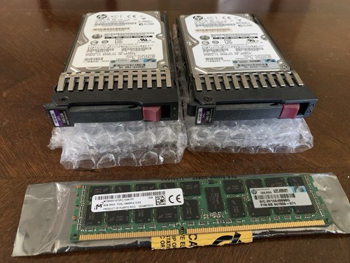 Micron 8GB 2Rx4 PC3L-10600R-9-13-E2 DDR3 Server Memory & 2x HP 146GB ...