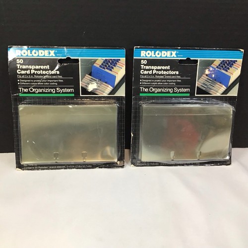Vintage 1989 Rolodex 50 Transparent Card Protectors Sleeves 3" x 5" Lot ...