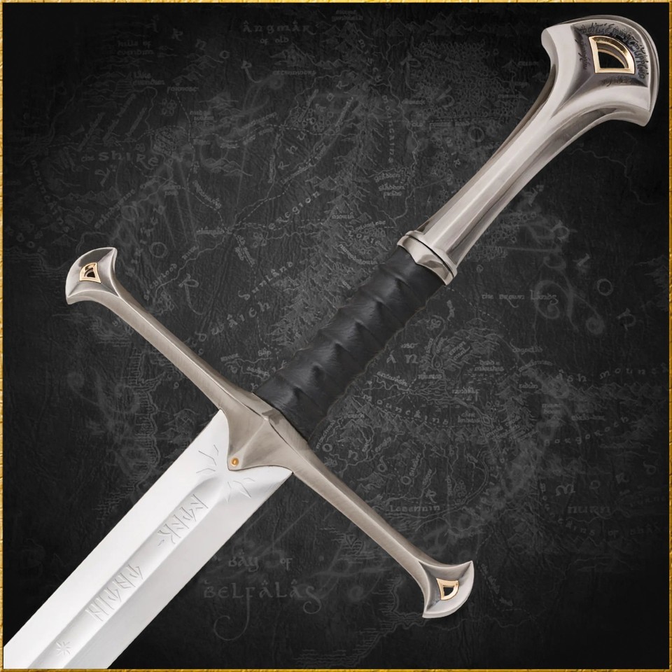 Aragorn's Anduril Sword Replica, Custom King Elessar Sword Best Movie ...