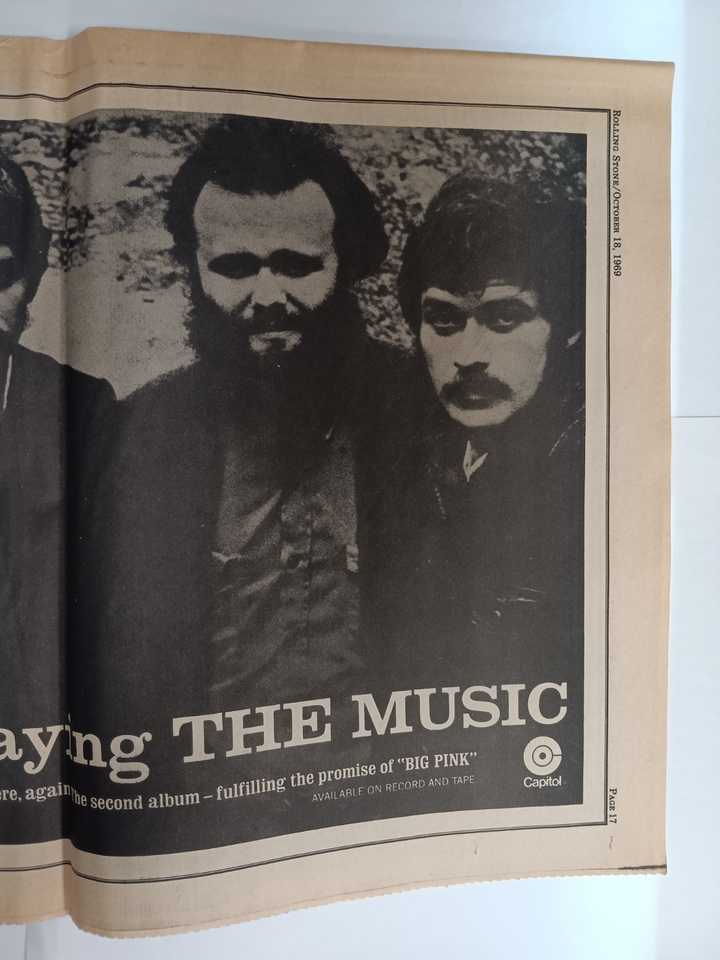 The Band playing The Music Vtg 1969 Rolling Stone Magazine Ad Poster ...