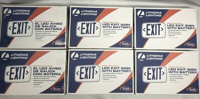 Lot of 6 Lithonia Lighting LQM SW3R White Thermoplastic LED Emergency ...