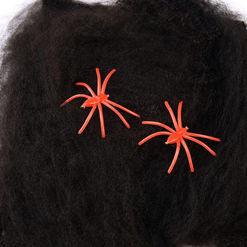 HALLOWEEN DECORATION SPIDER WEB SPIDERS STRETCHABLE COBWEB FANCY DRESS ...