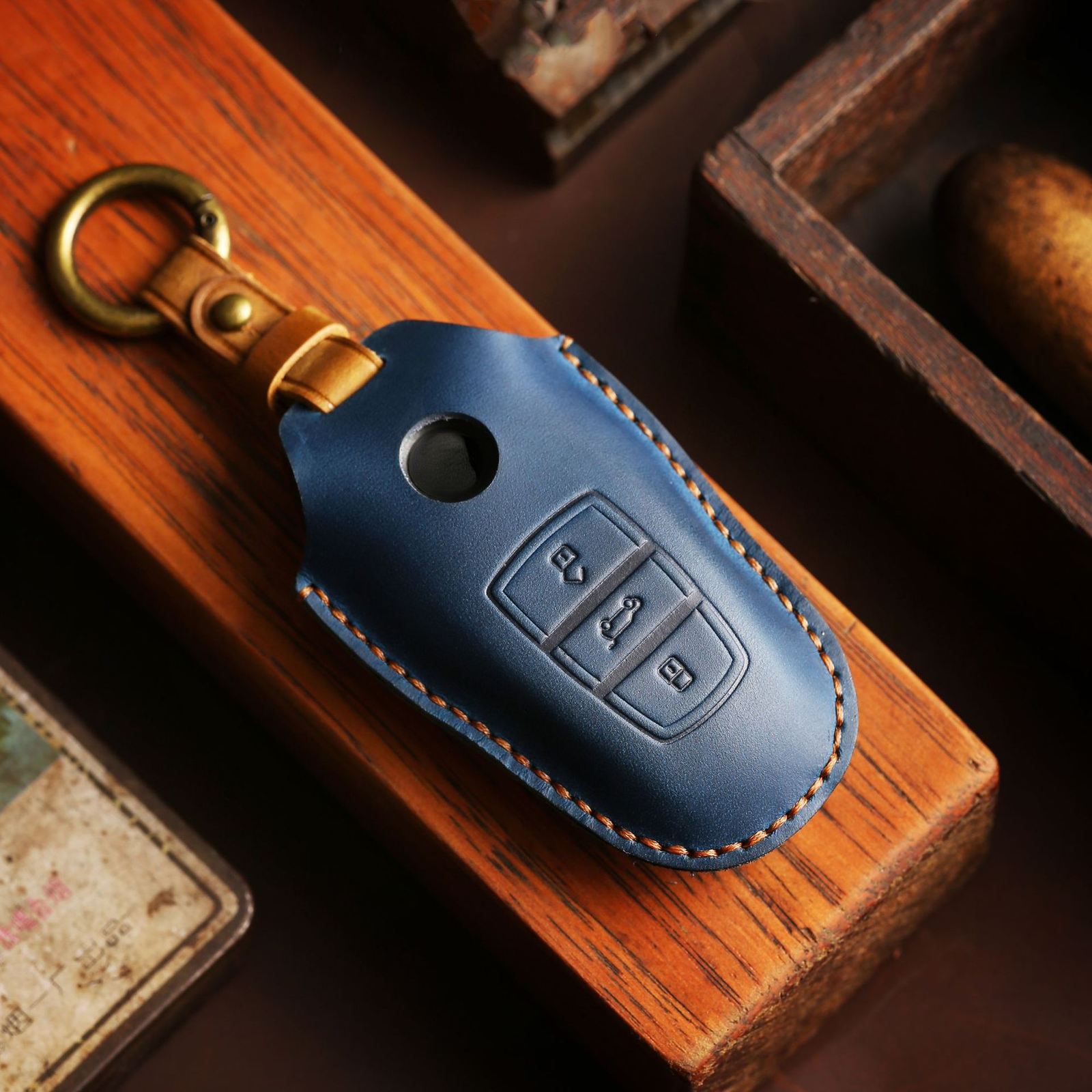 Leather Remote Key Fob Cover Case Shell Holder for Volkswagen Touareg ...