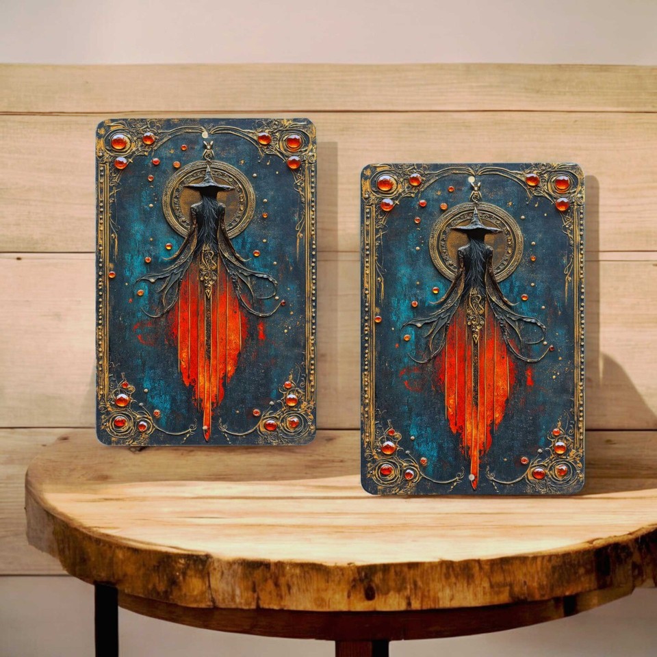 Witch Metal Sign – Gothic Halloween Wall Art, Fantasy Witch Decor 8x12 ...