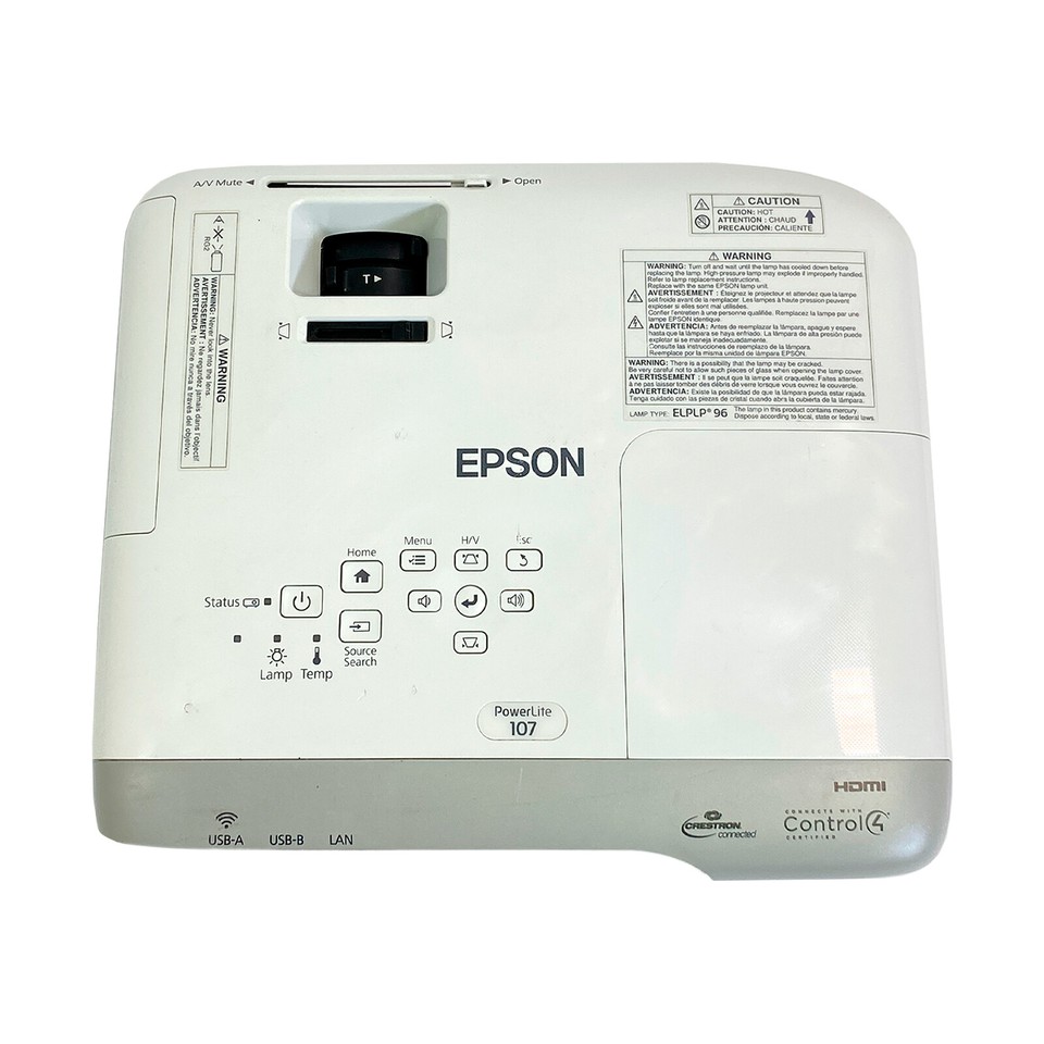 Epson PowerLite 107 3LCD Projector 3500 Lumens CLO HD 1080p HDMI LAN ...