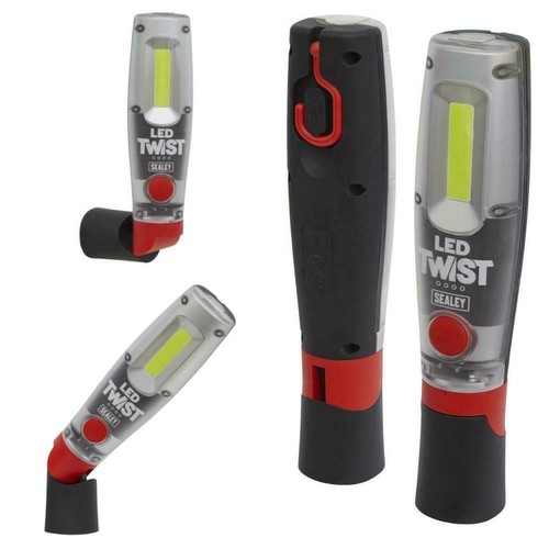 Sealey Rechargeable Inspection Lamp 360 Twist 8W COB LED Light 1000 ...