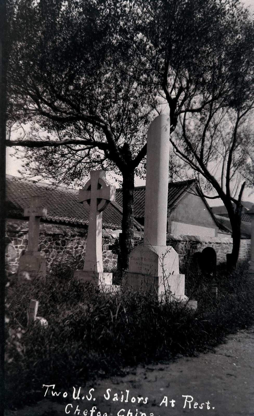 VINTAGE NEGATIVE; 2 U.S. SAILORS AT REST; CHEFOO, CHINA; CIRCA 1912 | eBay