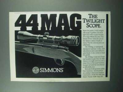 1989 Simmons 44 Mag Scope Ad - The Twilight Scope | eBay