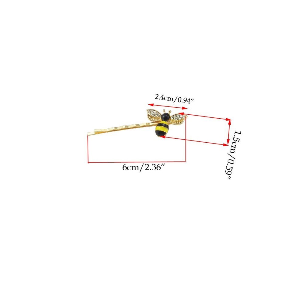 yueton Pack of 4 Women Honeybee Metal Hairpin Bee Crystal Hair Side ...