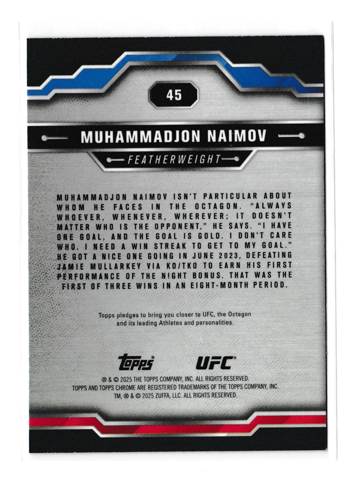 2025 Topps Chrome UFC - Muhammadjon Naimov #45 X-Fractor (RC) | eBay