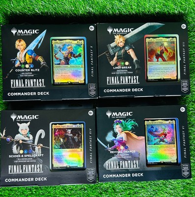 Magic The Gathering Final Fantasy Commander Deck Display (Set of 4) New ...
