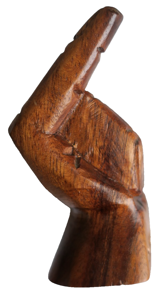 Hang Loose Aloha Mahalo Hawaii Carved Monkey Pod Wood Hand Gesture 4 3/ ...