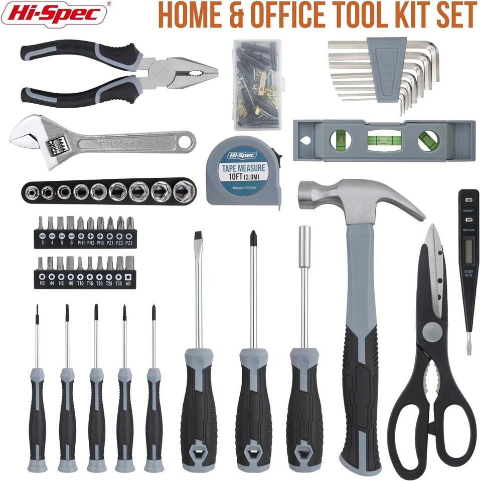 Household Tool Kit 54pc – Hi-Spec Blue Hand Tools Set for Home Repairs ...