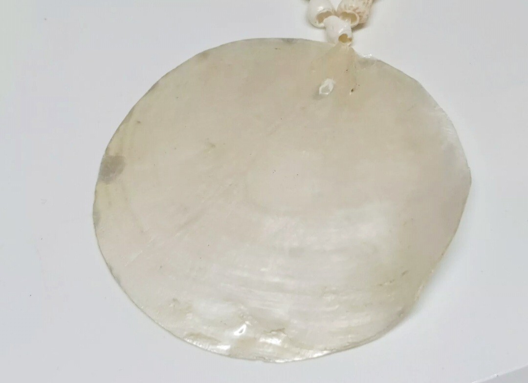 Long White Shell Necklace with Large Shell Pendant | eBay