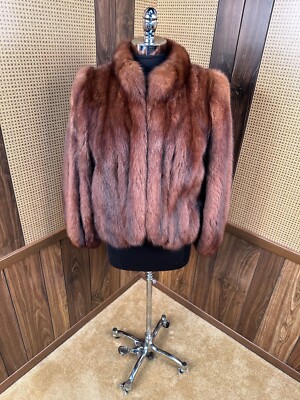 BEAUTIFUL VINTAGE 22" LENGTH SABLE FUR COAT JACKET BOLERO SIZE SMALL 2 ...