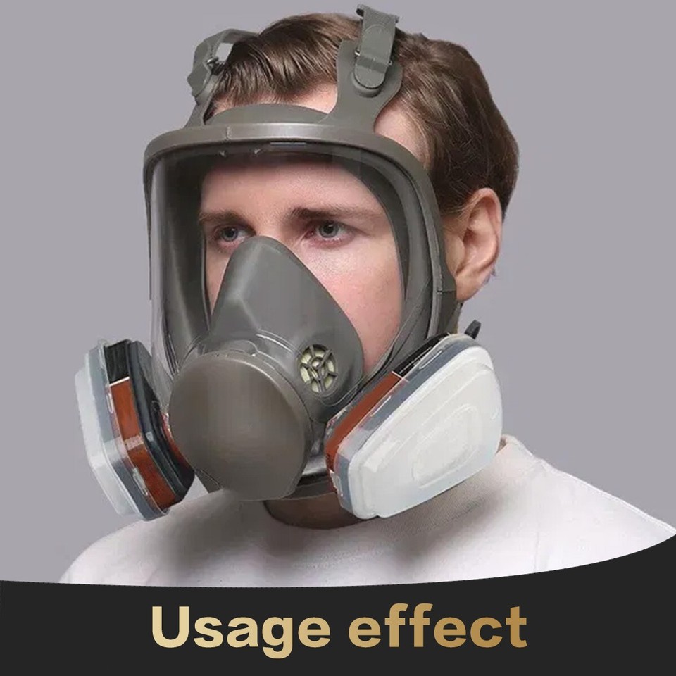 Full Face Gas Mask Painting Spraying Respirator w/Filters for 6800 ...