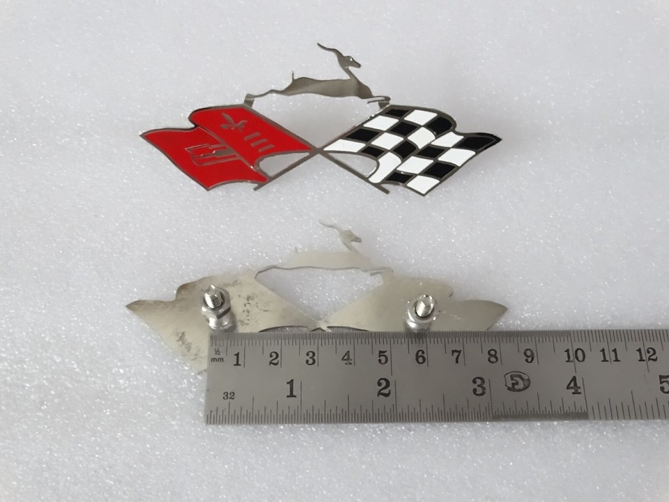 Rear Side Quarter Panel Crossed Flag Emblem Badge (Pair )Impala 1961 ...