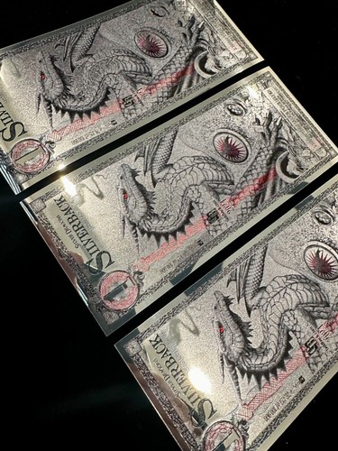 3X Silverback Dragon Limited Edition .999 Fine Silver Note Consecutive ...
