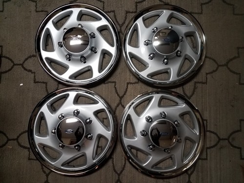 1 New Set 1995-2016 F250 F350 E250 E450 E350 E150 Van Hubcaps Wheel ...