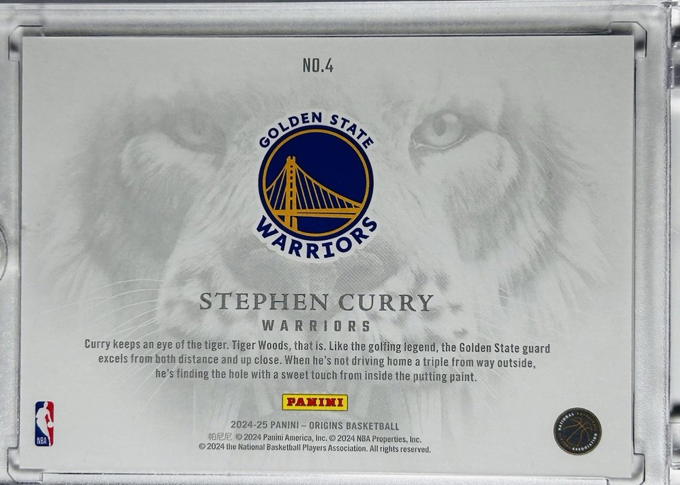 2024-25 Panini Origins Saber Tooth Tiger Eyes SSP Stephen Curry - GSW Warriors | eBay