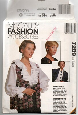 MCCALLS FASHION ACCESSORIES UNCUT SEWING PATTERN 7289 YO YO QUILT ...
