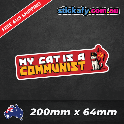 My Cat is a Communist Sticker Funny Laptop Car Window Bumper Ute Decal ...
