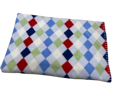 Circo Diamond Pattern Red Green Dark Blue Fleece Baby Boy Blanket SOFT ...