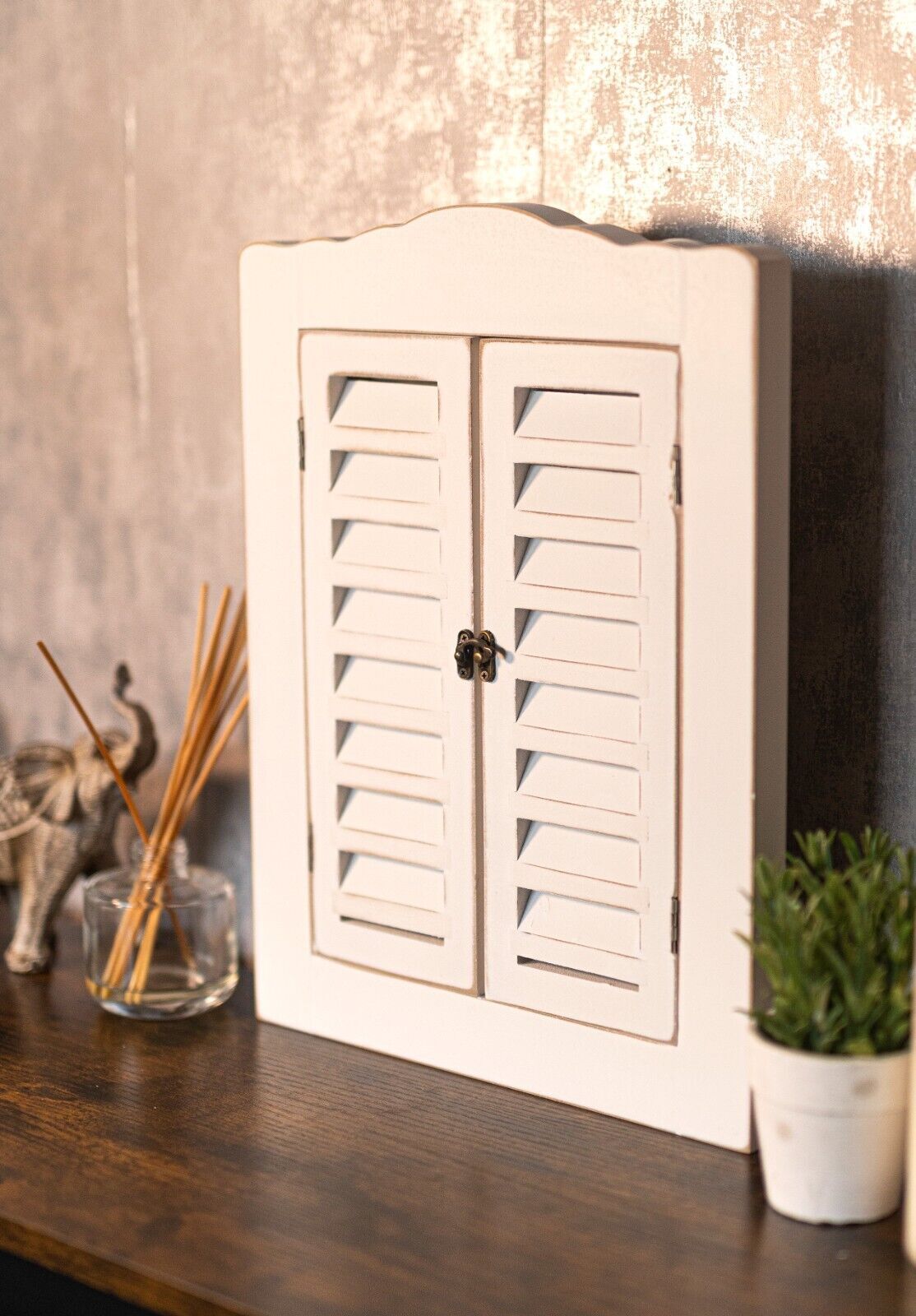 Traditional Shutter Mirror Wall Mounted Vintage Mirror Distressed ...