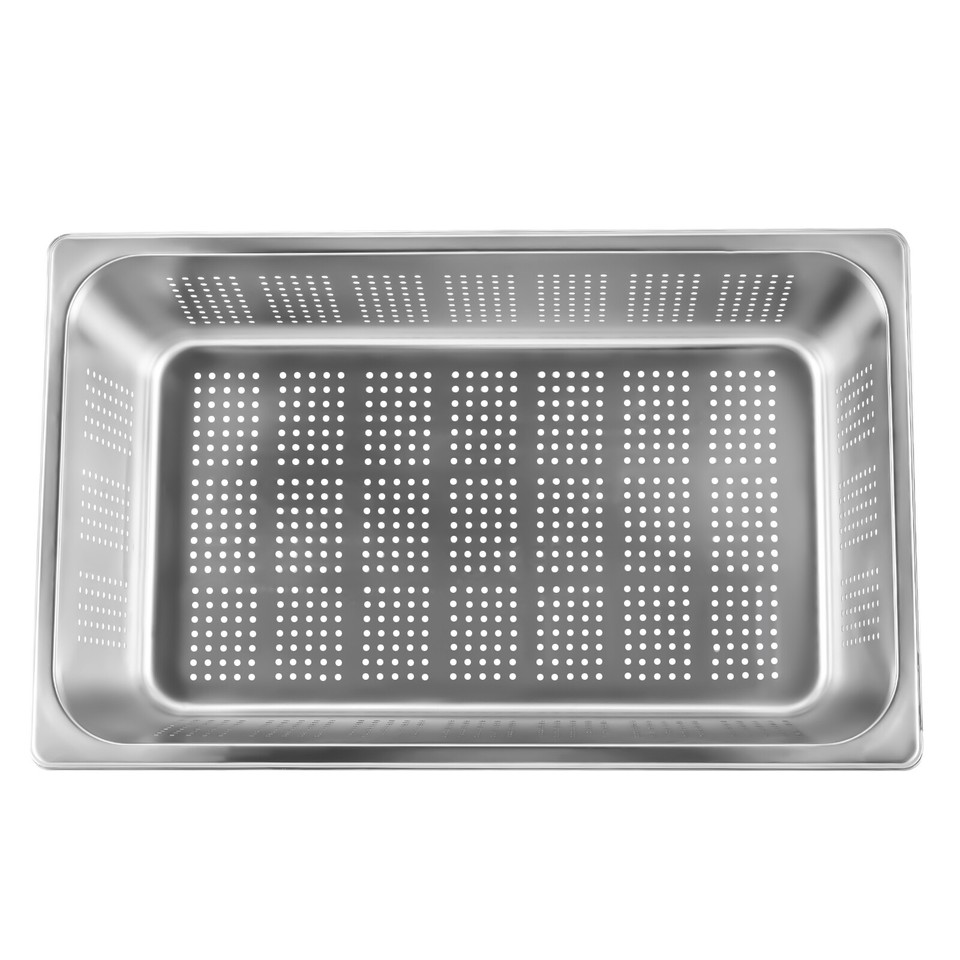 2PCS Full Size Perforated Stainless Steel Steam Table Food Pan 6" Deep ...