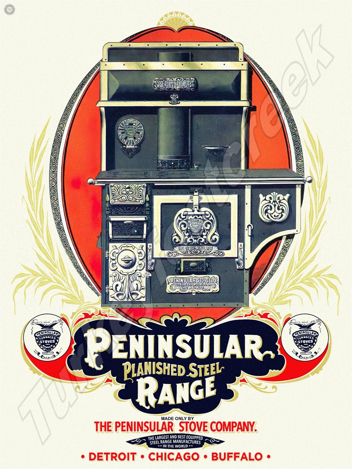 Peninsular Stoves Planished Steel Range Metal Sign 3 Sizes to Choose ...