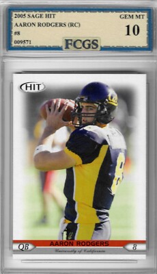 2005 SAGE Hit Aaron Rodgers RC #8 Graded FCGS 10 GEM MINT!!! | eBay