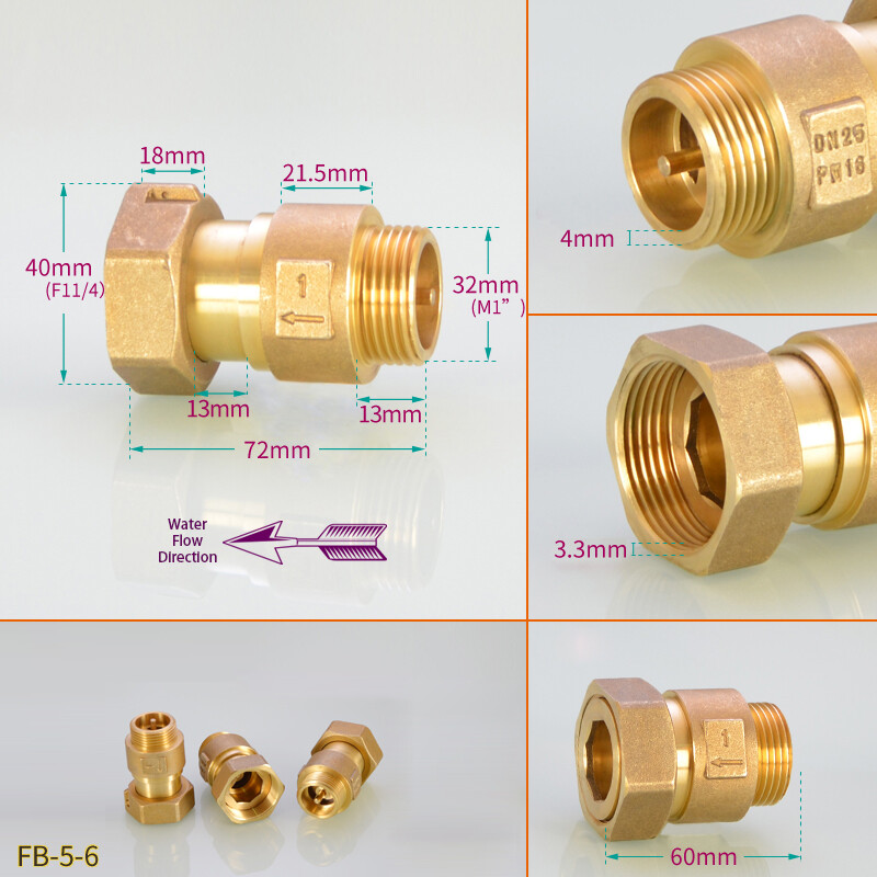 Brass One Way Check Valves 1/2" 3/4" 1" BSP Male/Female Thread Non ...