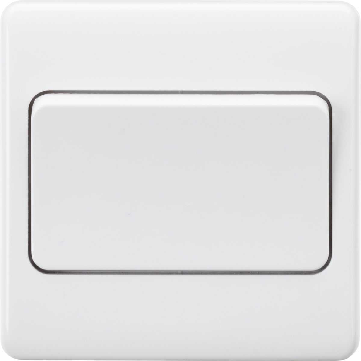 10AX Single 1 Gang 2 Way Wide Rocker Light Switch White Curved Edge ...