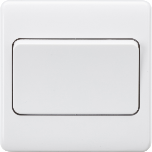 10AX Single 1 Gang 2 Way Wide Rocker Light Switch White Curved Edge ...