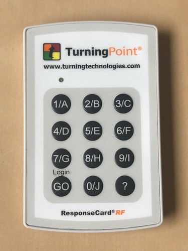 TURNING TECHNOLOGIES RESPONSE CARD RF CLASSROOM CLICKER REMOTE RCRF-01 ...