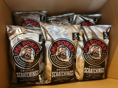 Mr. Porky Original Pork Scratchings 30 Bags - Triple Cooked - Pub ...