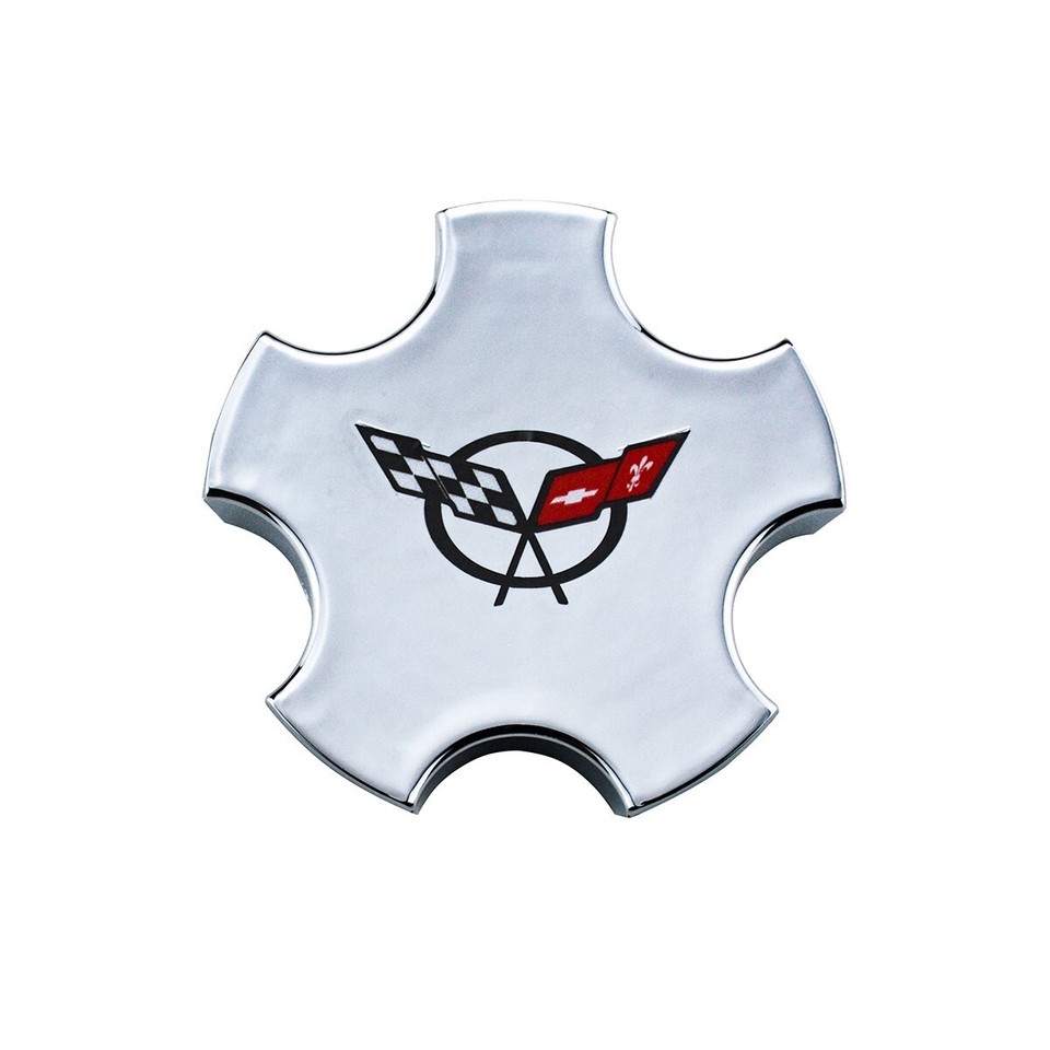 2Pc Fits 2000-2004 C5 Corvette Cross Flag Logo Wheel Center Caps Chrome ...
