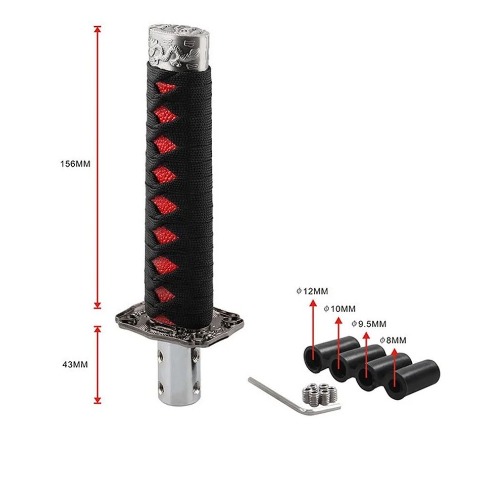 15CM Katana Shift Knob Samurai Sword Gear Shifter with 4 Adapters for ...