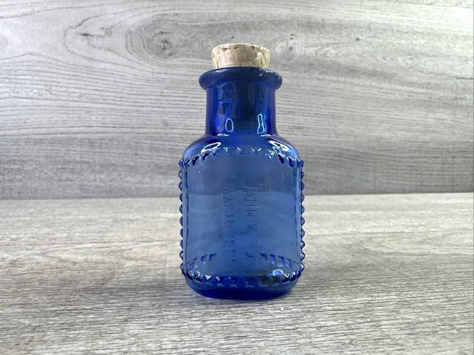 OVAL POISON COBALT BLUE EMBOSSED JOHN WYETH & BRO PHILADELPHIA HOBNAILS ...