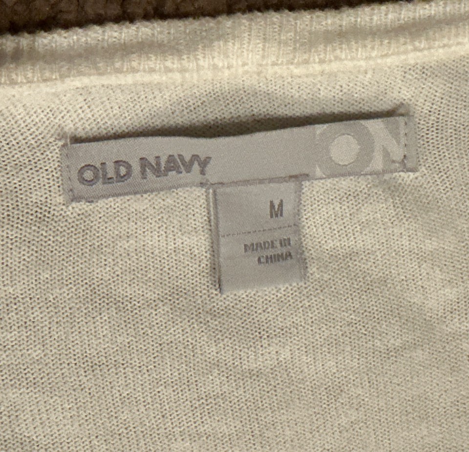 Old Navy V Neck Sweater Womens Size M White Pullover Knit Lightweight | eBay