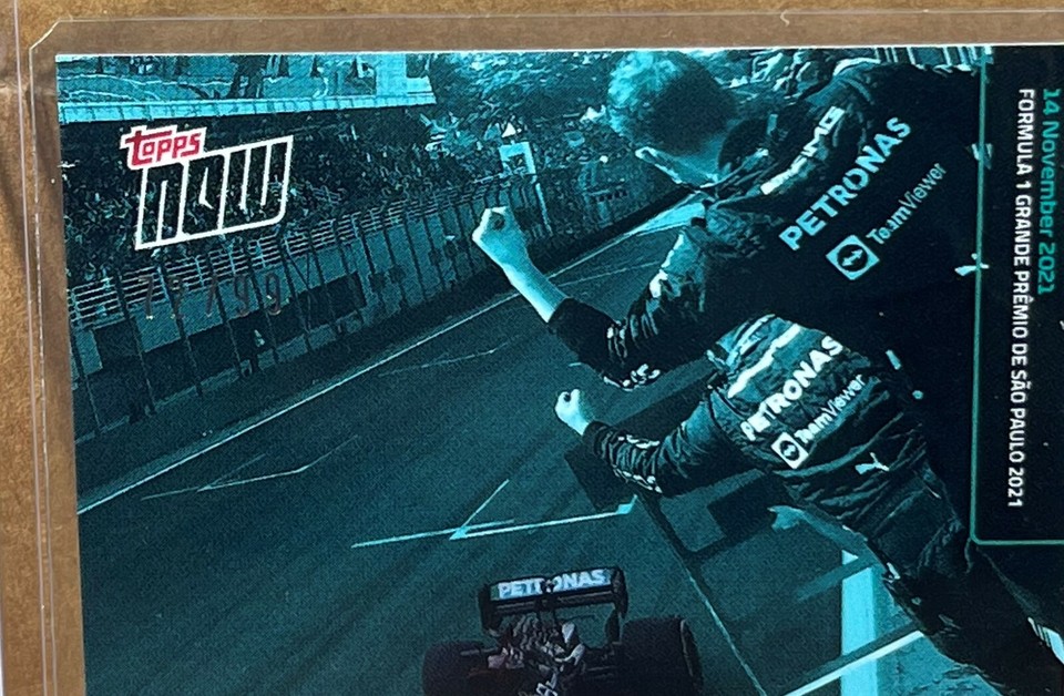 2021 TOPPS NOW FORMULA 1 #72 LEWIS HAMILTON seal victory F1 Teal ...