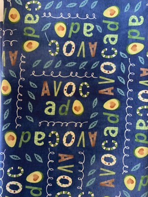 Avo Great Day Blue Avocado World love avocado DC107501 fabric. One yard ...