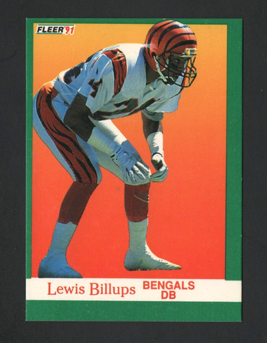 1991 Fleer Football Card Error Lewis Billups Cincinnati Bengals w ...