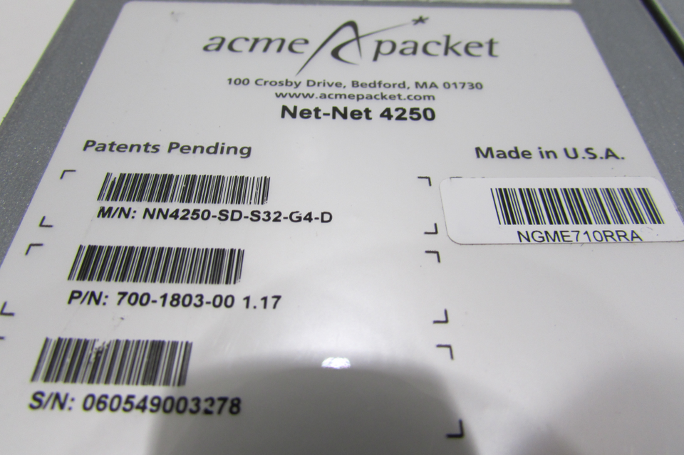 Acme Packet NN4250-SD-S32-G4-D Net Net 4250 SBC | eBay