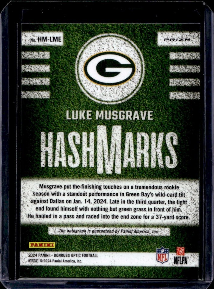 2024 Donruss Optic Luke Musgrave Hash Marks Holo Prizm Auto #HM-LME | eBay