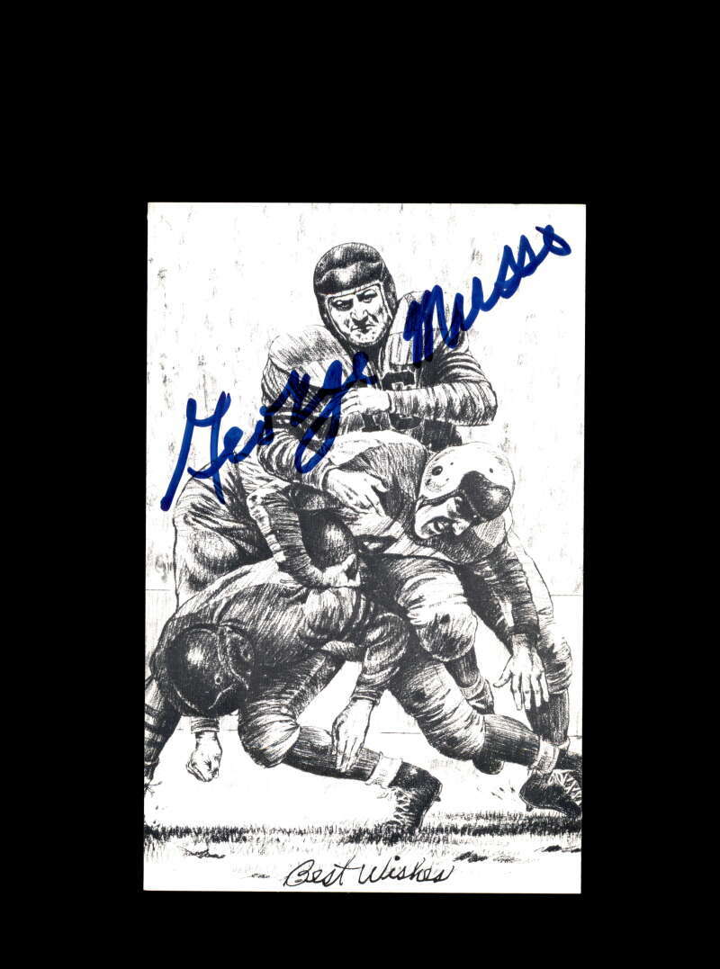 George Musso Signed Hall Of Fame 3 1/2 x 5 1/2 Card 2 Chicago Bears ...