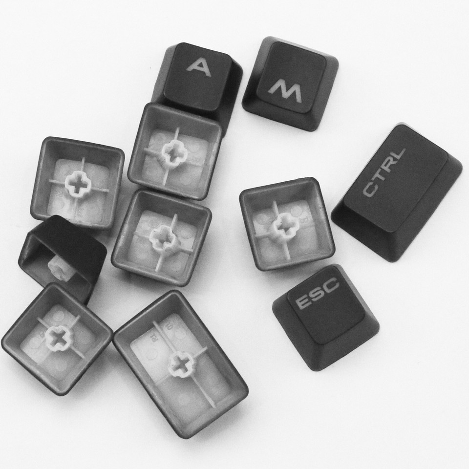 A Set ABS Black Key caps Replacement for Corsair K70 RGB Mechanical ...
