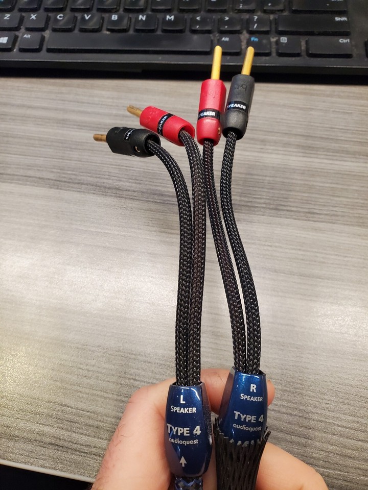 Used AUDIOQUEST TYPE 4 SPEAKER CABLE WIRE Banana plugs | eBay