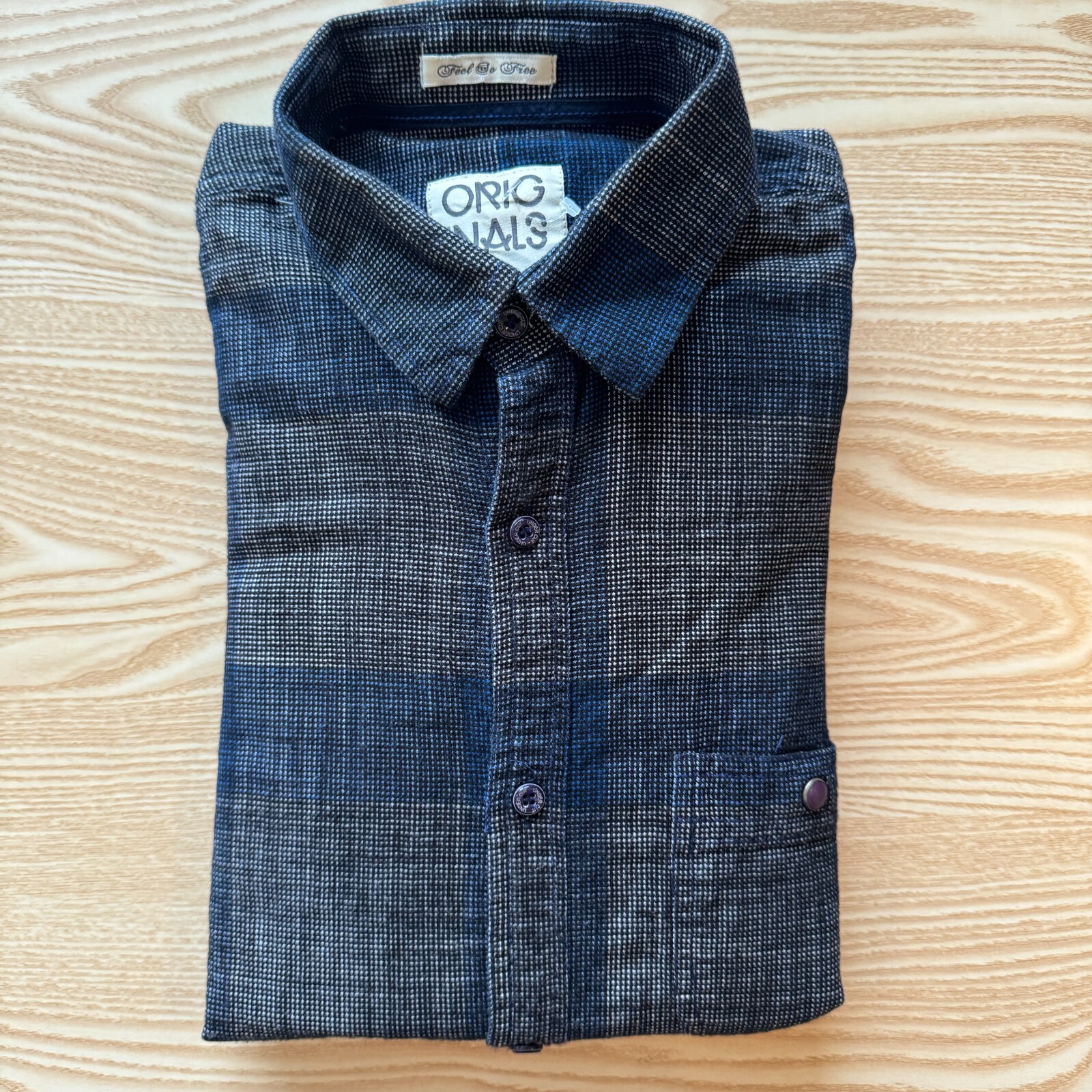 Undercut Medium Check Shirt Mens Blue 21" Pit-to-Pit … - Gem